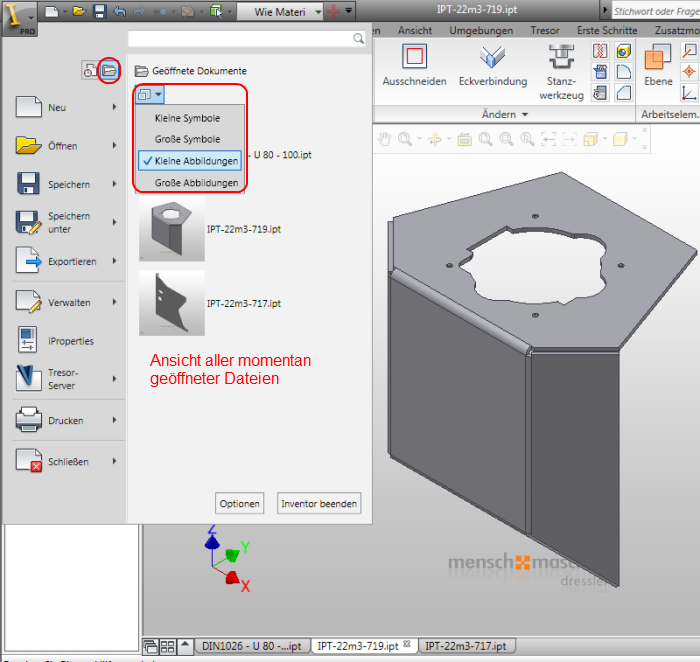 Autodesk Inventor FAQ: Welche Dateien sind momentan geöffnet ...